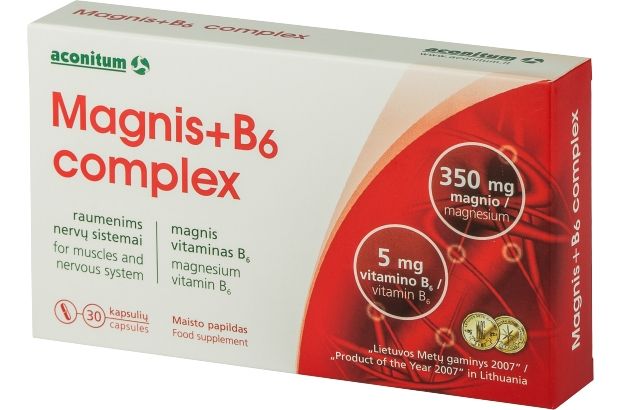 Magnis + B6 complex kapsulės N30