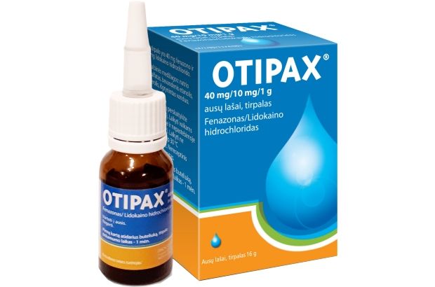 Otipax 40mg+10mg/g ausų lašai, tirpalas 15ml