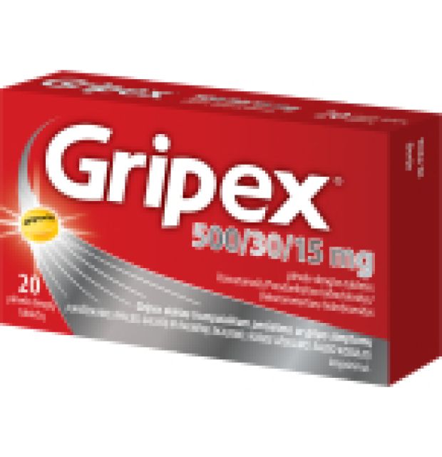 Gripex 500/30/15mg plėvele dengtos tabletės N10